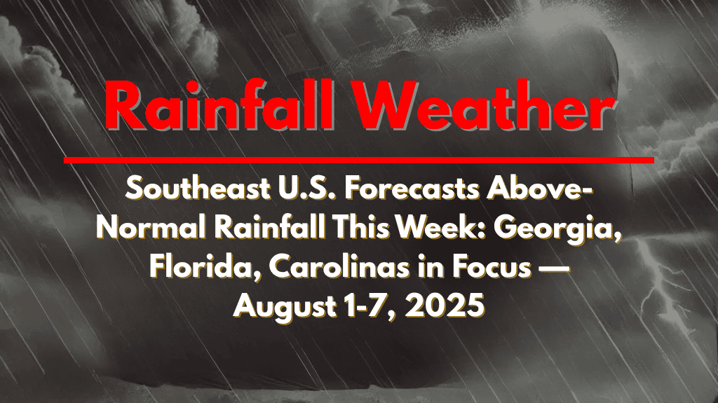 Southeast U.S. Forecasts Above-Normal Rainfall This Week: Georgia ...