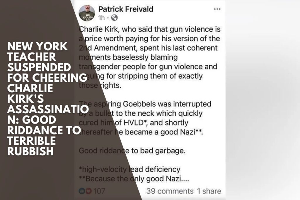 New York teacher suspended for cheering Charlie Kirk's assassination ...
